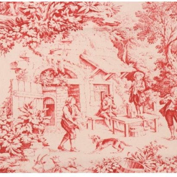 Red Toile Valance - Etsy