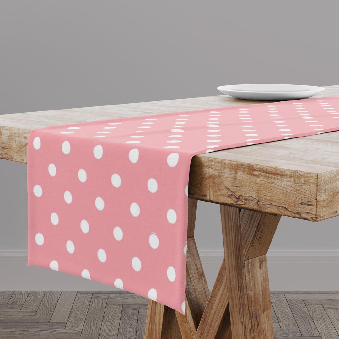 Pink Polka Dot Table Runner: Premier Prints Baby Shower Decor - Etsy