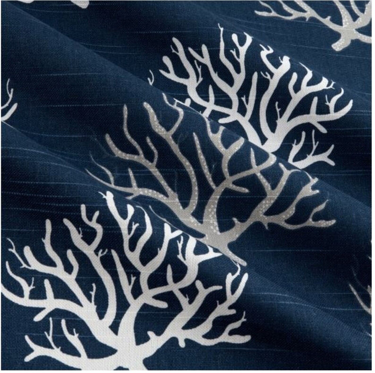 Coral Runner Navy Coral Print Table Runner Navy and White | Etsy