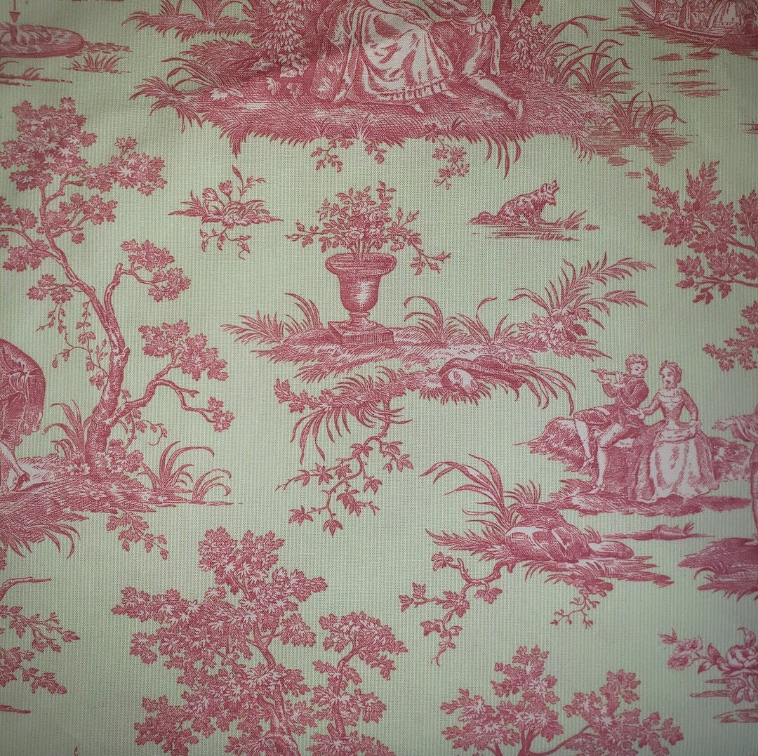 Pink Toile Valance, Pink Green Toile Valance, Toile Valance, Pink ...