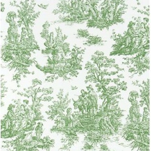 Toile Table Runner, Green Toile Table Runner, Toile Runner for Table ...