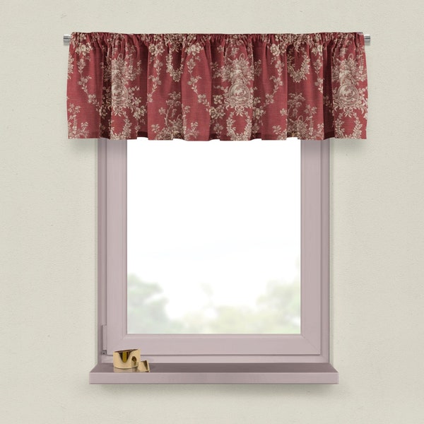 Red Toile Valance - Etsy