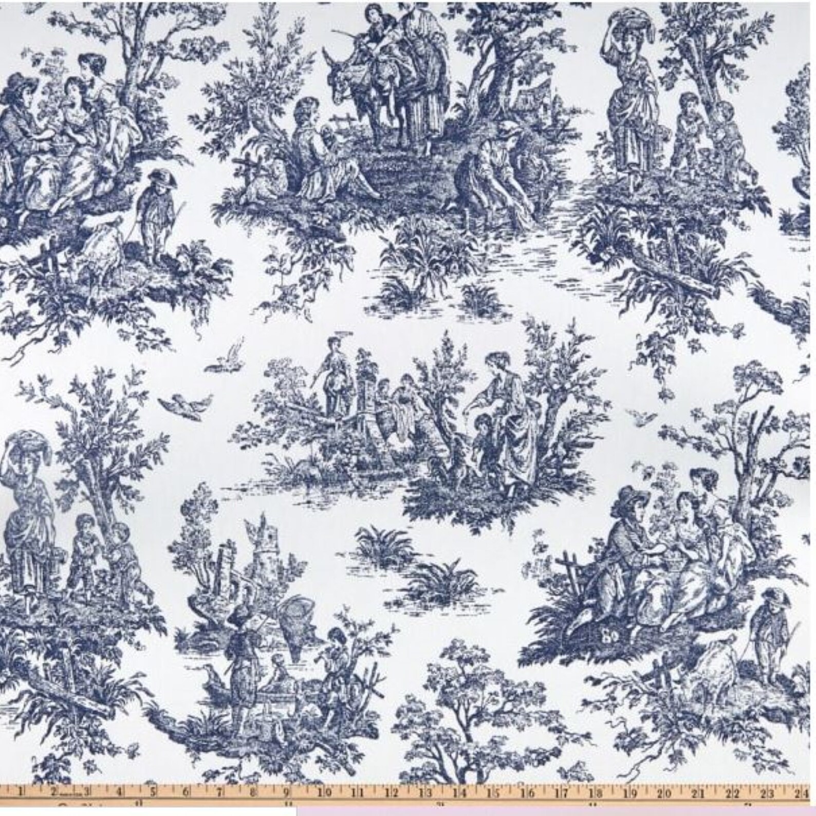 Toile Valance Blue Toile Valance Premier Prints Jamestown - Etsy