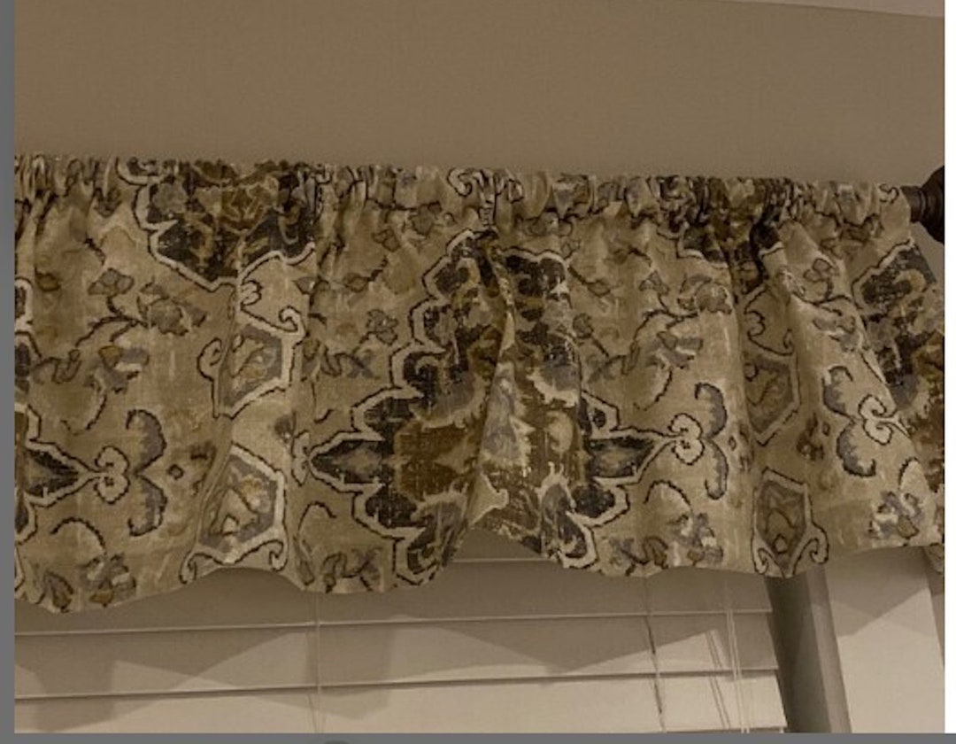 Brown Gray Valance, Covington Sabra Valance, Sabra Ebony Valance, Tan ...