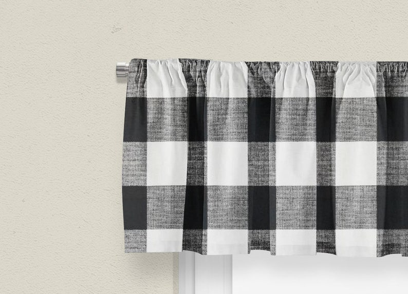 Buffalo Check Valance Black Buffalo Check Valance Buffalo - Etsy