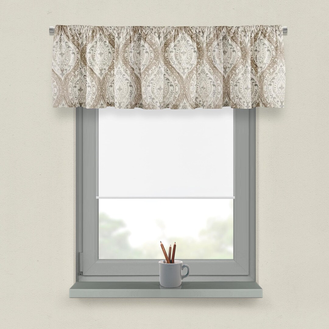 Linen Ikat Valance: Beige, Ivory & Gray - 54" Wide - Etsy