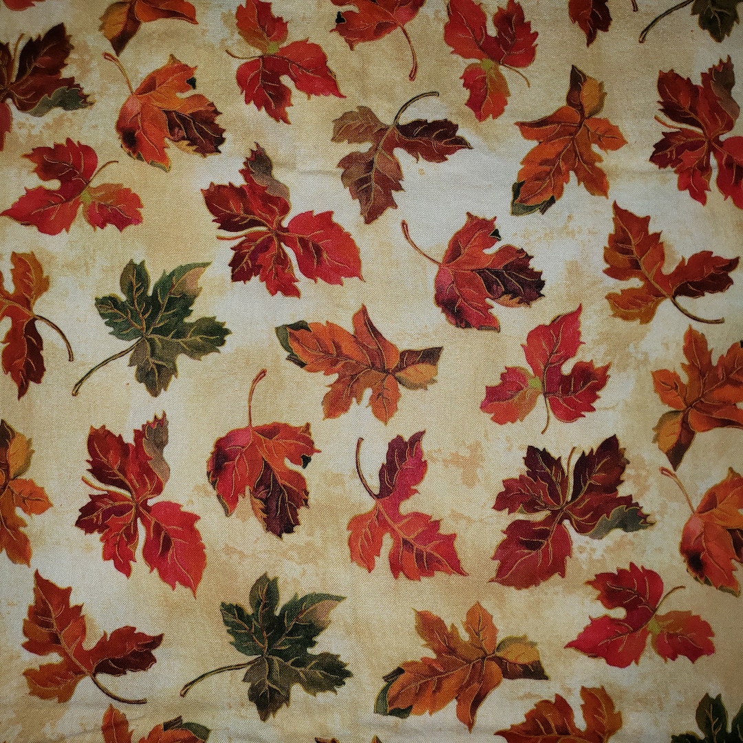 Autumn Leaves Fabric, QT Fabric, Fabric With Leaves, Fall Fabric, Leaves Print Fabric, Fall ...