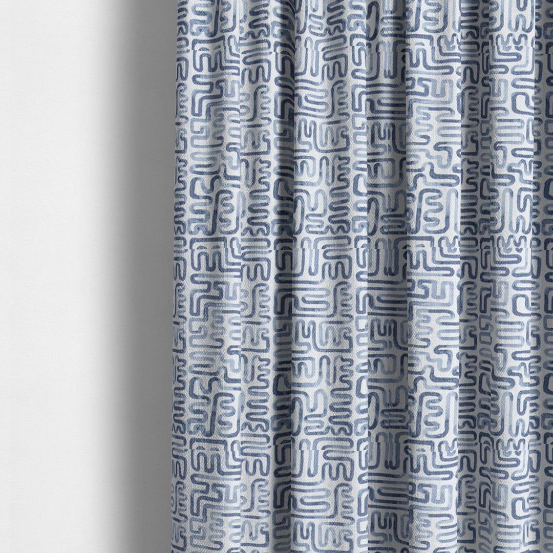 Blue and White Curtains: Angela Harris Minos Indigo Luxe Fabric - Etsy
