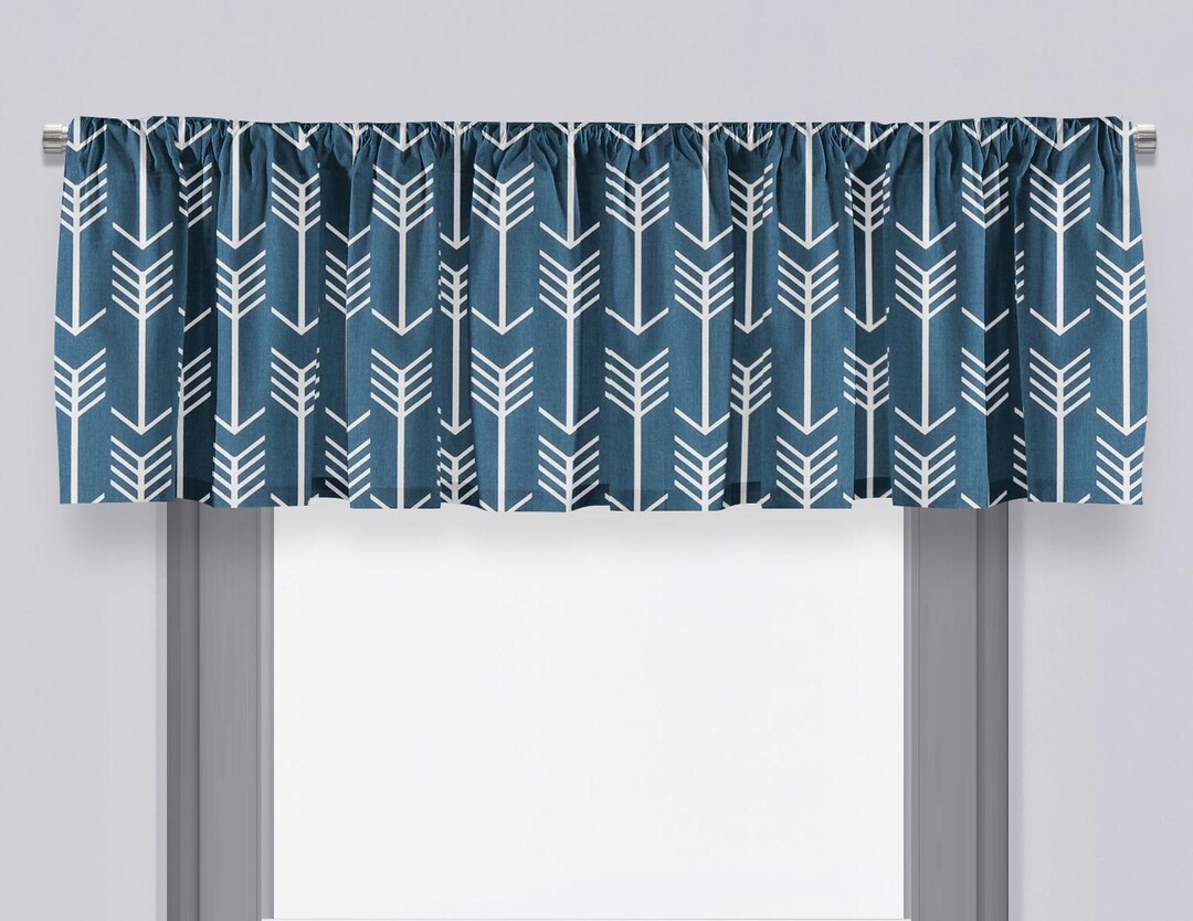 Blue Arrows Valance, Blue and White Valance, Arrows Valance, Arrow ...