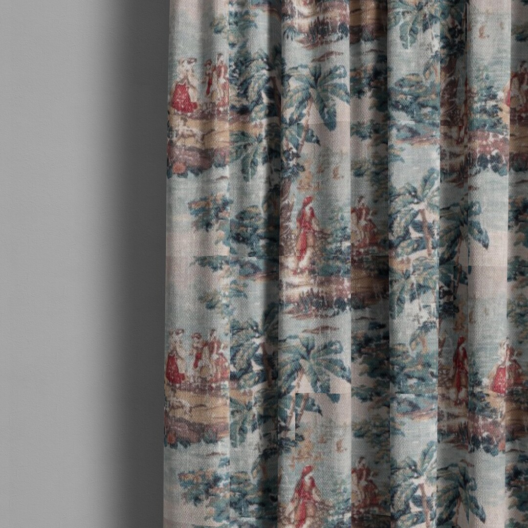 Toile Curtains, Beige Toile Curtains, Bosporus Toile Curtains ...