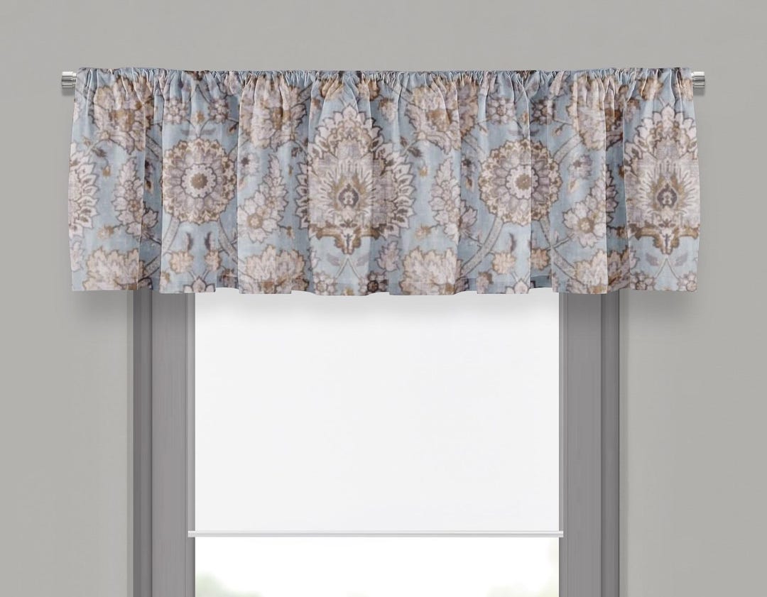 Blue Valance, Blue Damask Valance, Waverly Castleford Moonstone Valance ...