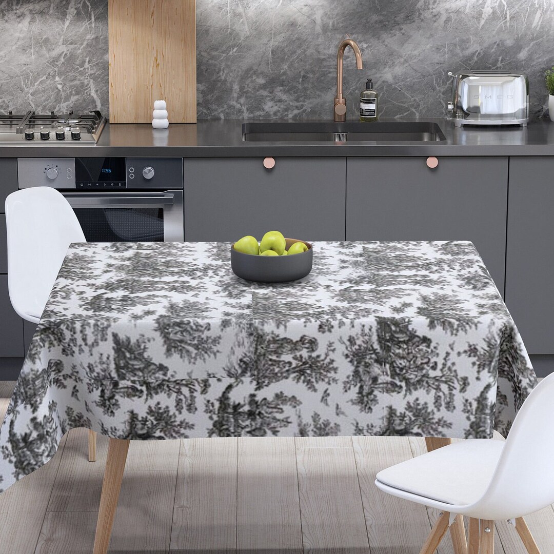 Black Toile Tablecloth: Colonial Print Table Linens - Etsy