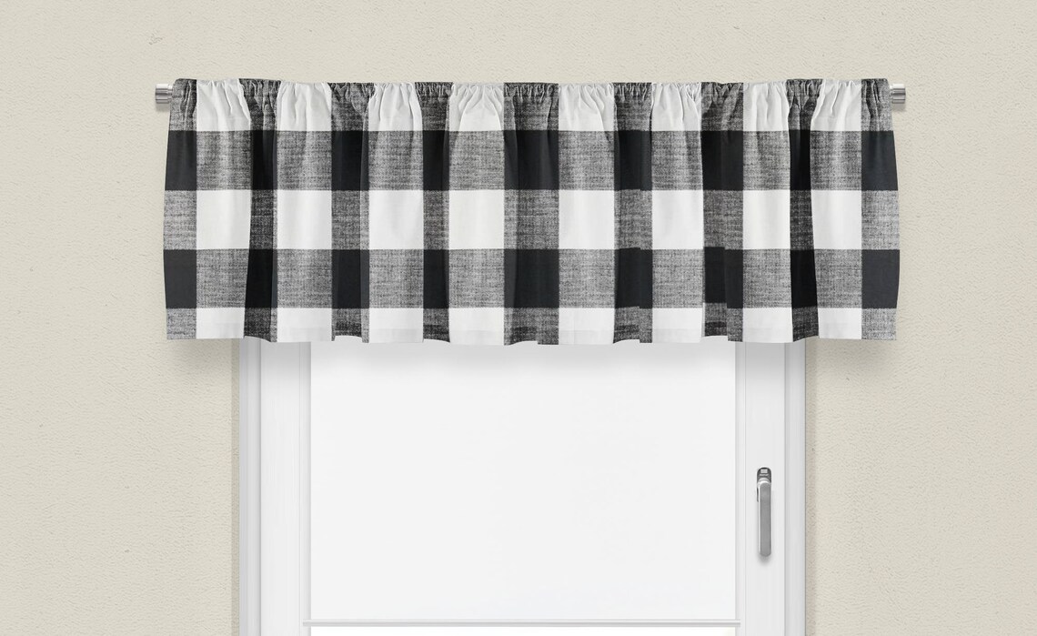 Buffalo Check Valance Black Buffalo Check Valance Buffalo - Etsy