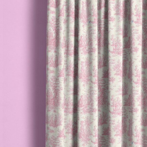 Pink Toile Curtains - Etsy