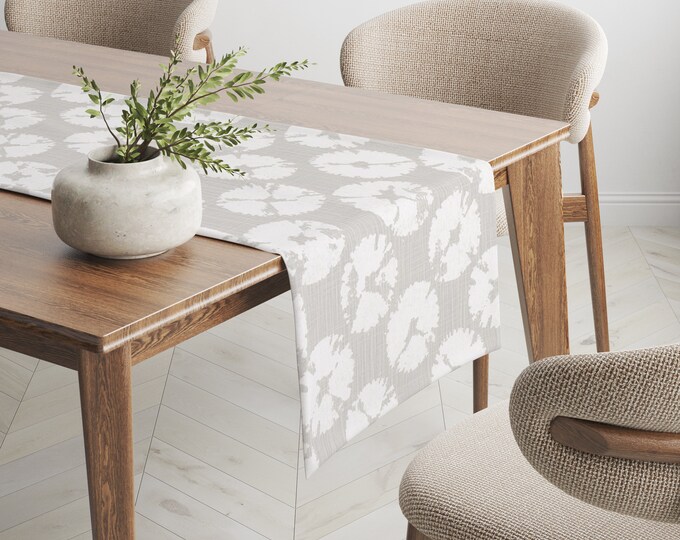 Sand Dollar Table Runner, Beach Table Runner, Gray Table Runner, Gray ...