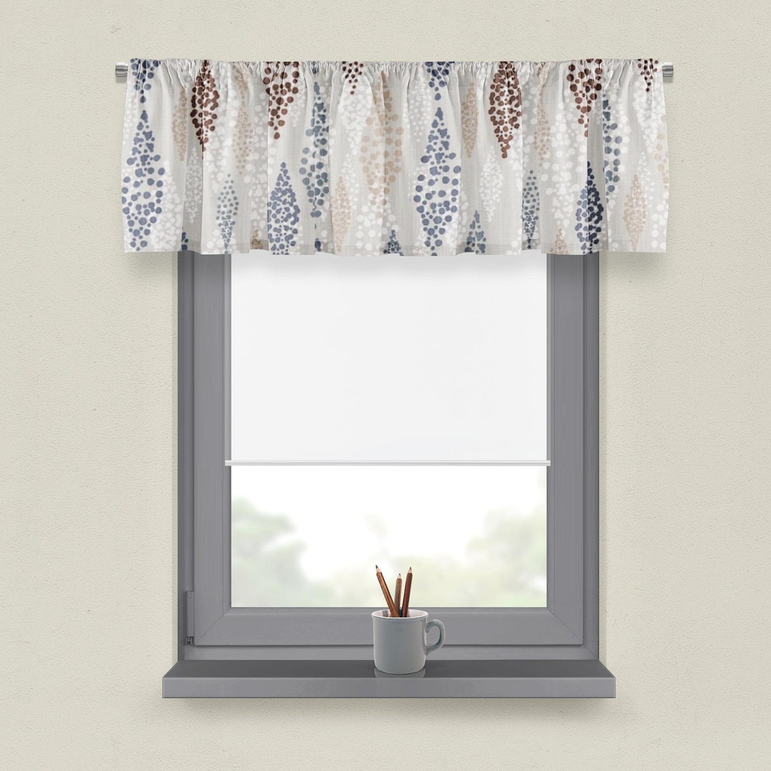 Blue and Gray Valance: Premier Prints Angelo River Way Fabric - Etsy