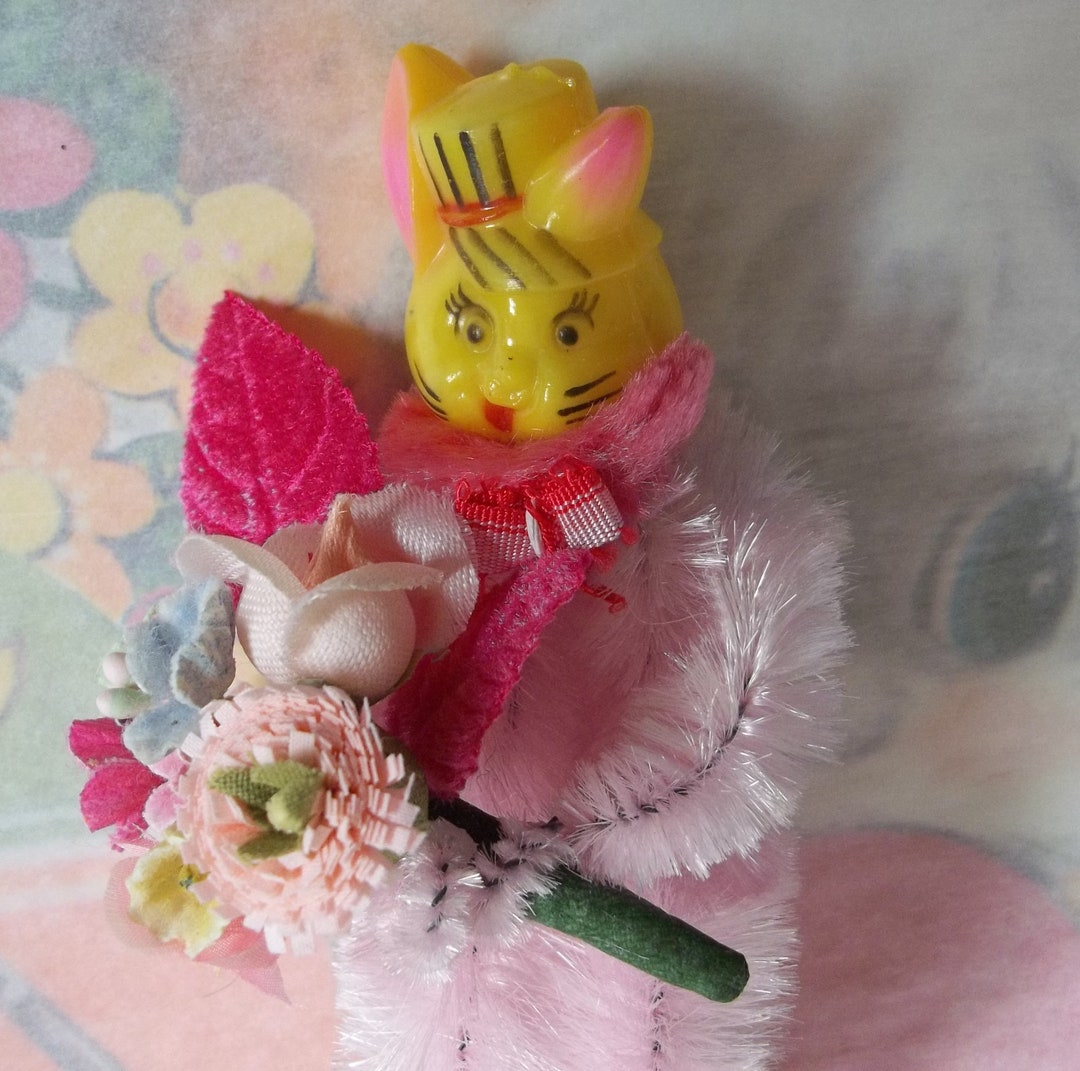 Handmade / Bump Chenille Bunny Rabbit / Bumpy Chenille / Vintage Craft ...