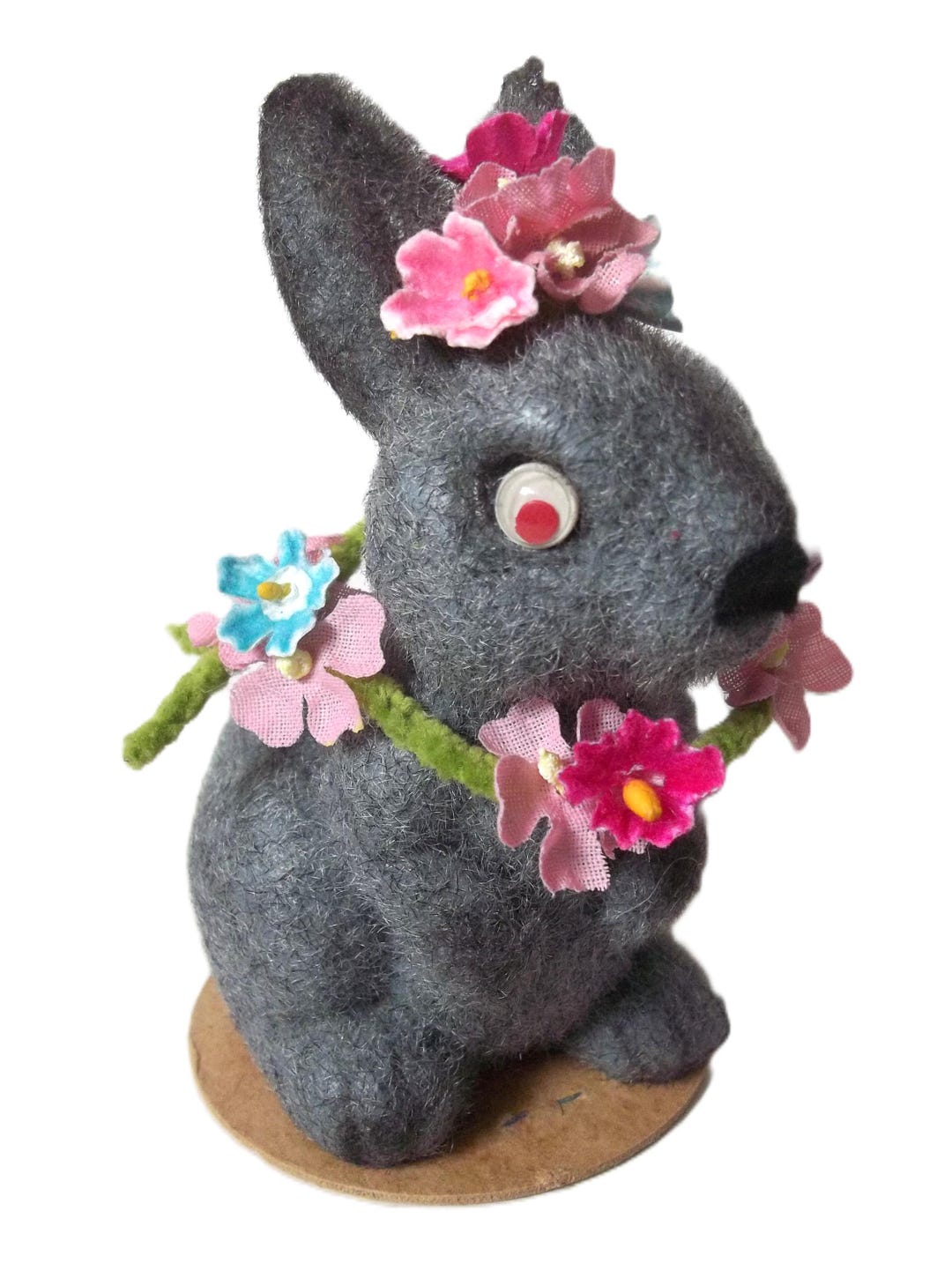 Vintage / Flocked Bunny Rabbit / Easter Decoration - Etsy