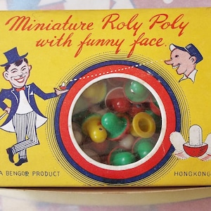 Eight Items / Vintage Miniature Roly Poly With Funny Face Toys / Dime ...
