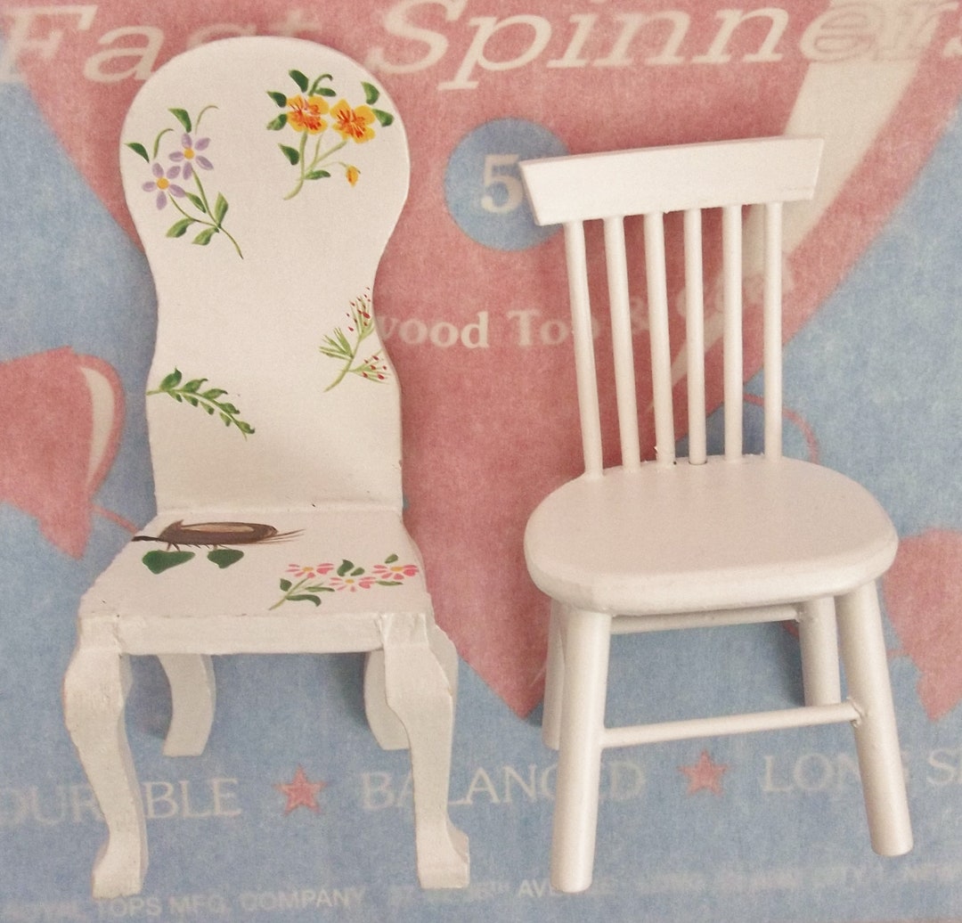 Two Miniature Chairs / White Variations / Floral Decorations / Bird's ...