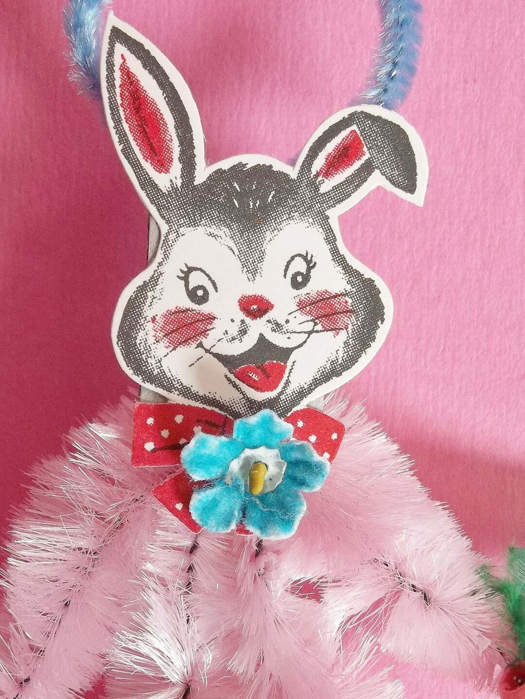 Handmade / Easter Bunny Rabbit Ornament / Bumpy Chenille / Made From ...