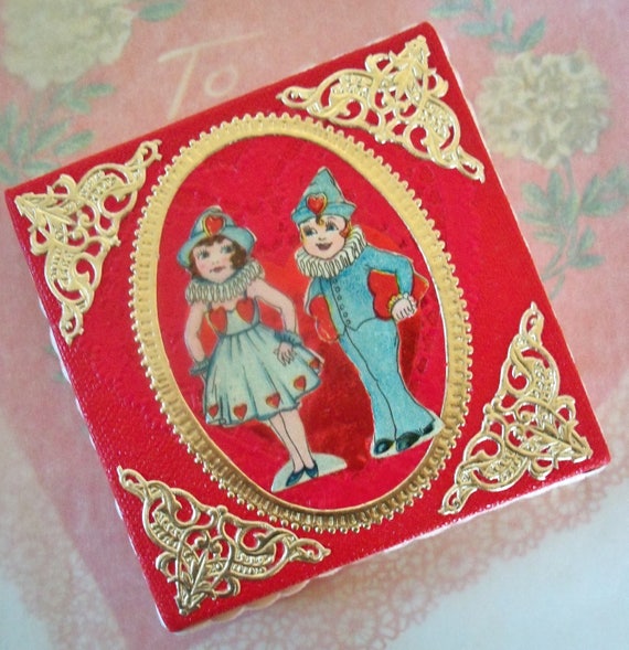 Items similar to Vintage Style / Valentine's Day Decoration / Canvas ...