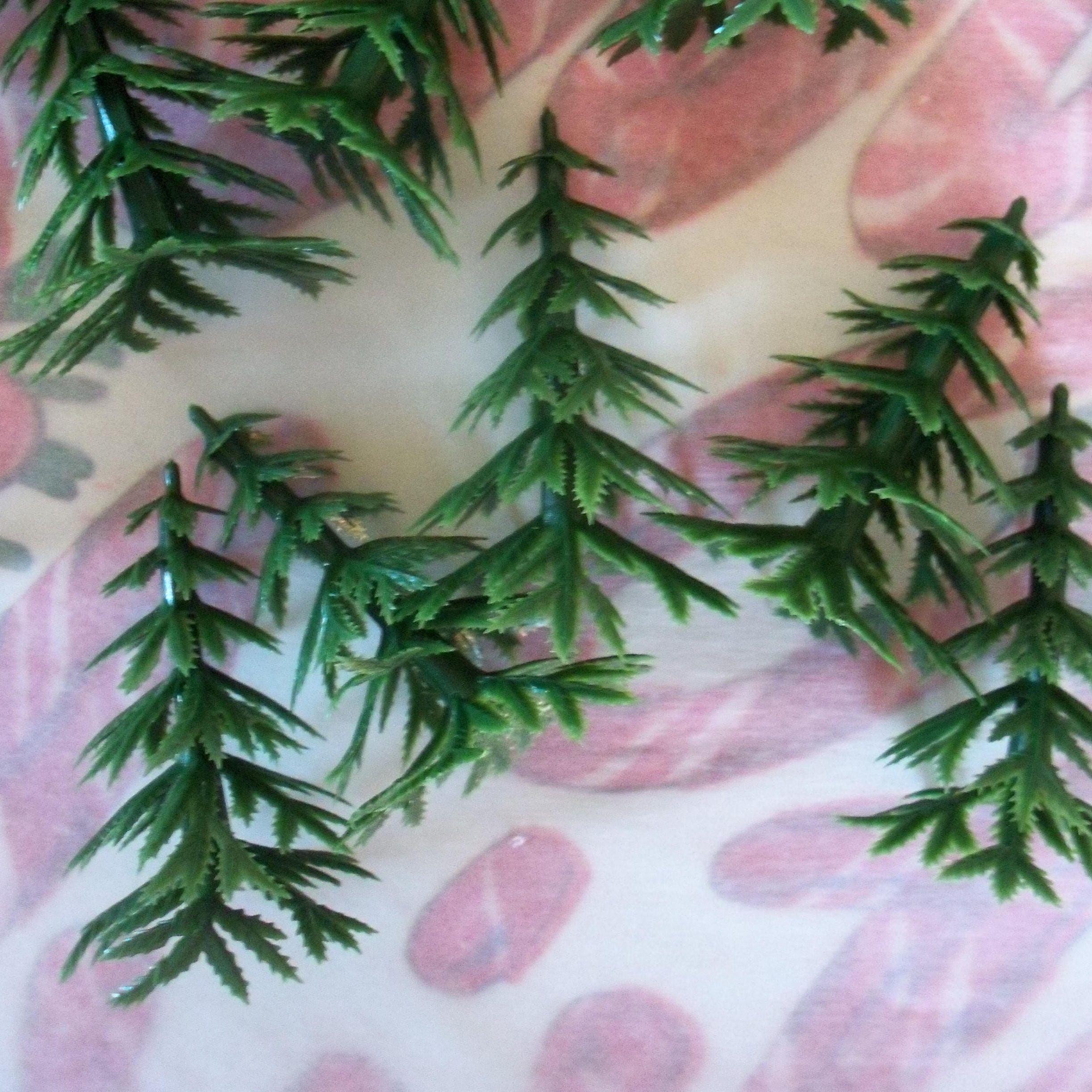 Vintage / Green Plastic Evergreen Trees / One Dozen / Faux Gingerbread ...