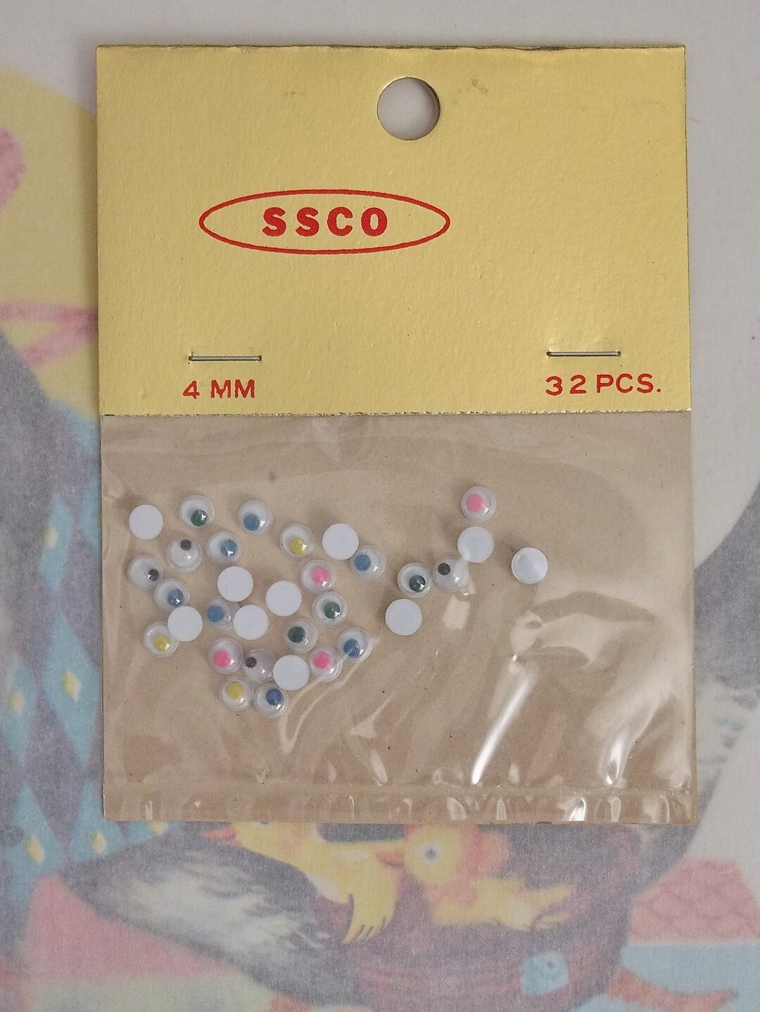 Vintage / Package of 32 Teeny Tiny Google Eyes / Moveable Eyes / Made ...