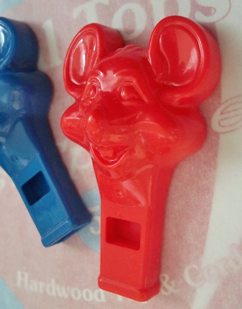 Two Items / Vintage / Chuck E. Cheese Plastic Prize Toy Whistles / Red ...