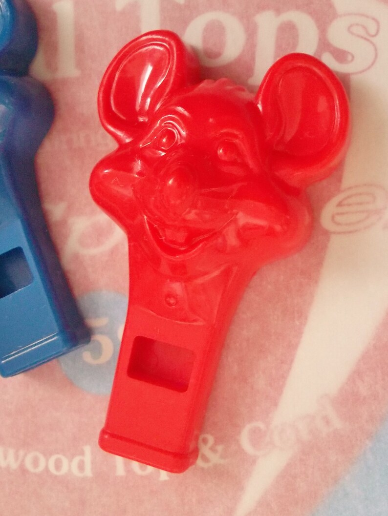 Two Items / Vintage / Chuck E. Cheese Plastic Prize Toy Whistles / Red ...