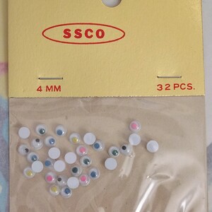 Vintage / Package of 32 Teeny Tiny Google Eyes / Moveable Eyes / Made ...