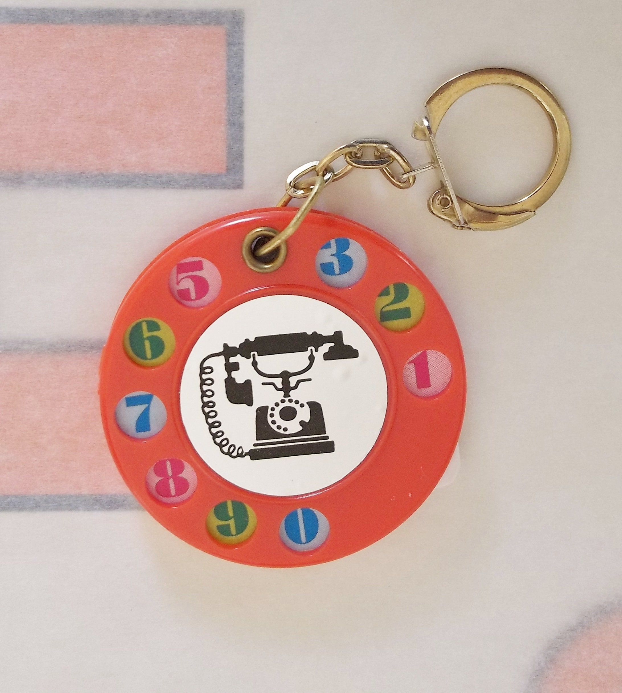 Vintage / Plastic Keychain / Telephone Dial / 1960s / - Etsy