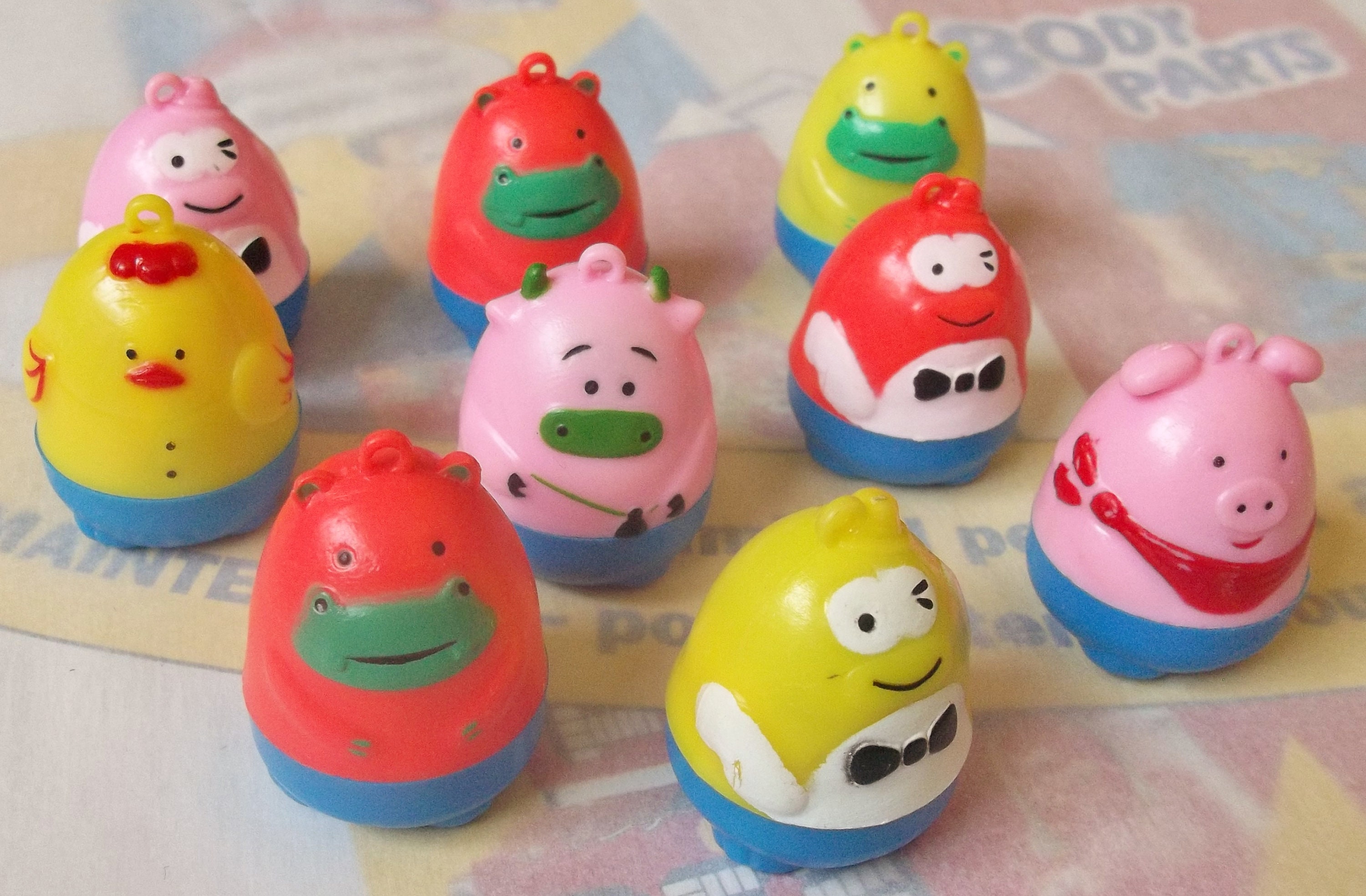 Six Items / Vintage Roly Poly Necklace / Toy Novelties / Surprise Balls ...