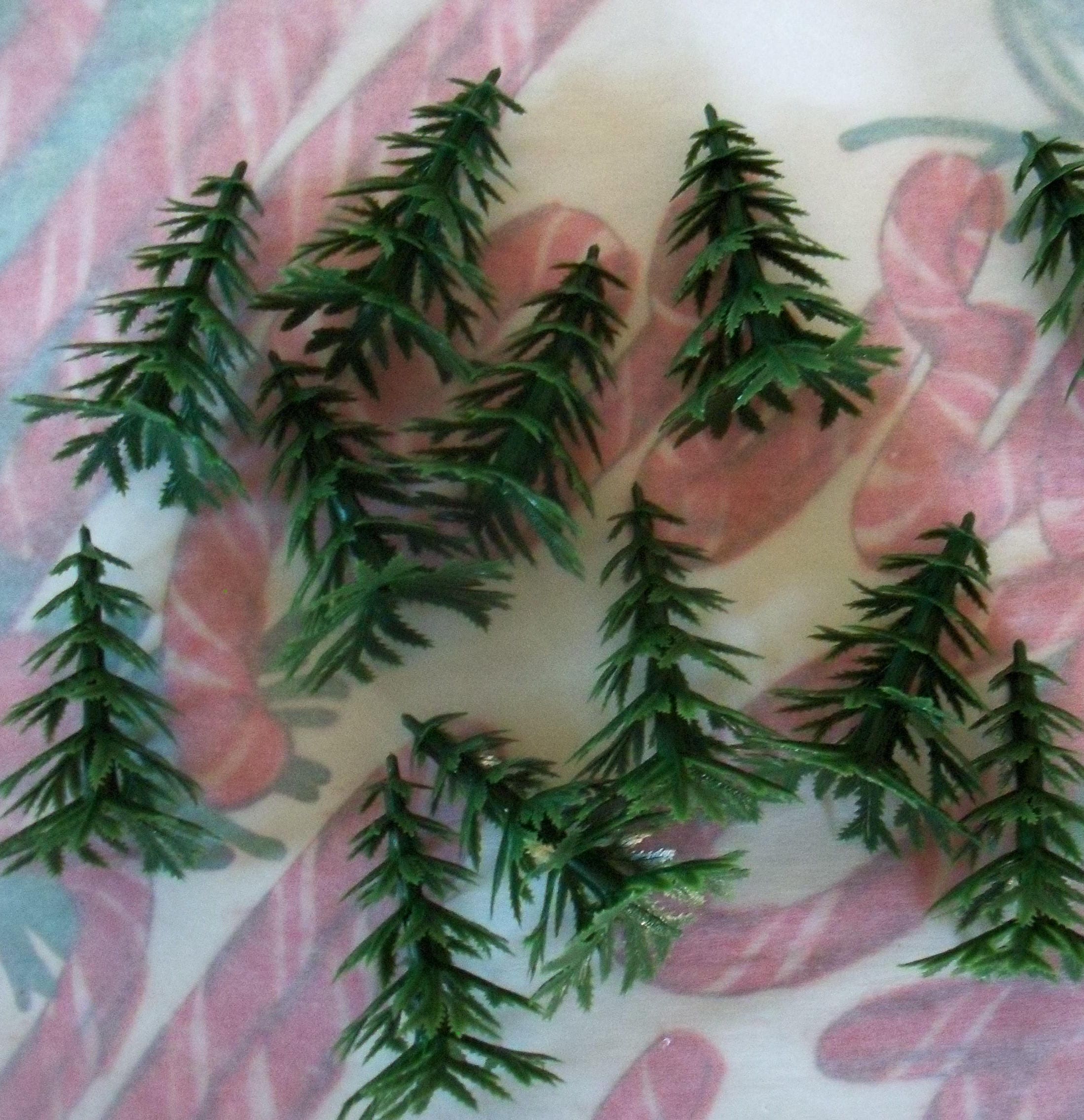 Vintage / Green Plastic Evergreen Trees / One Dozen / Faux - Etsy