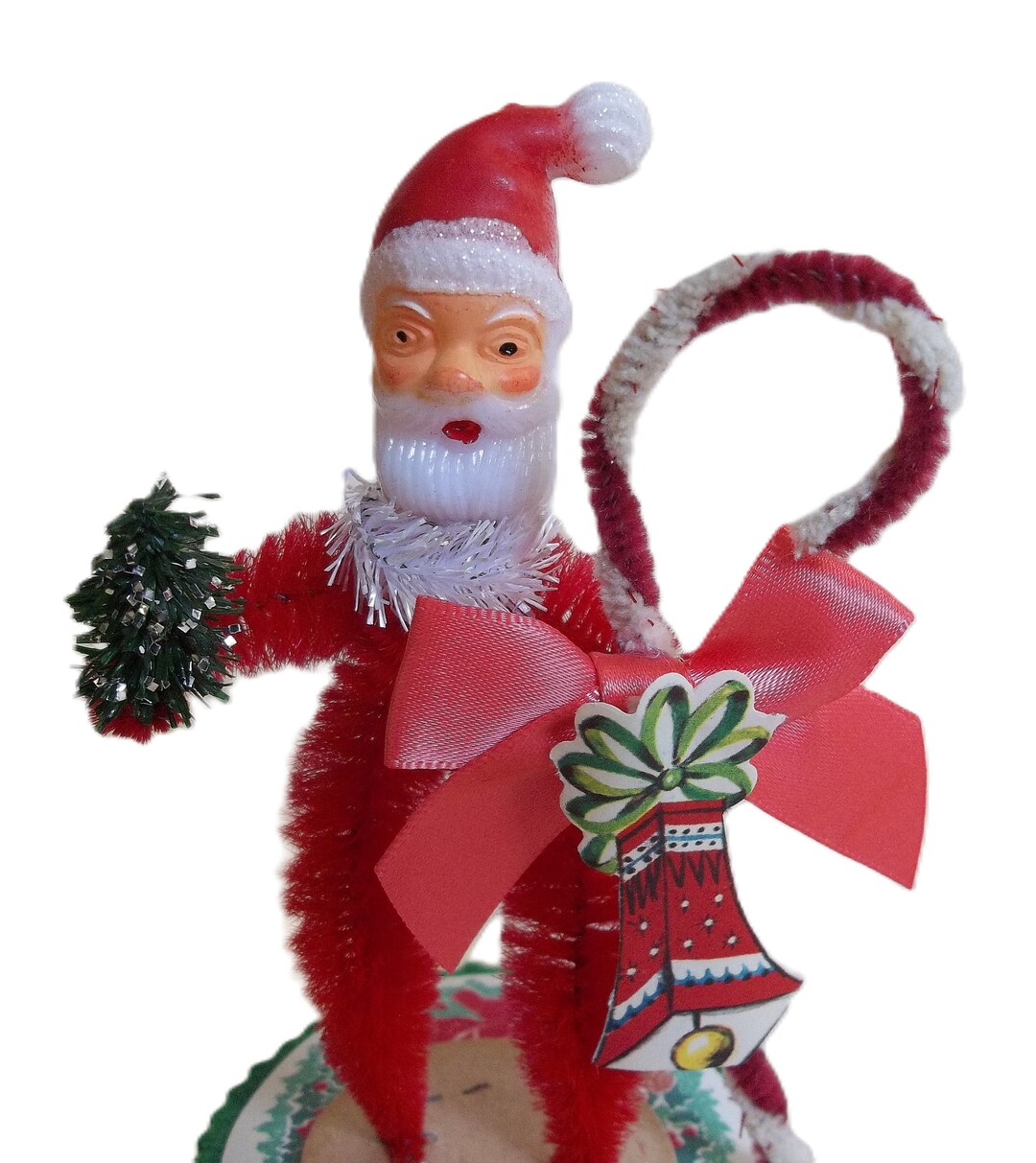 Merry Kitschmas / Bump Chenille Santa Claus / Holiday Decoration / Made ...