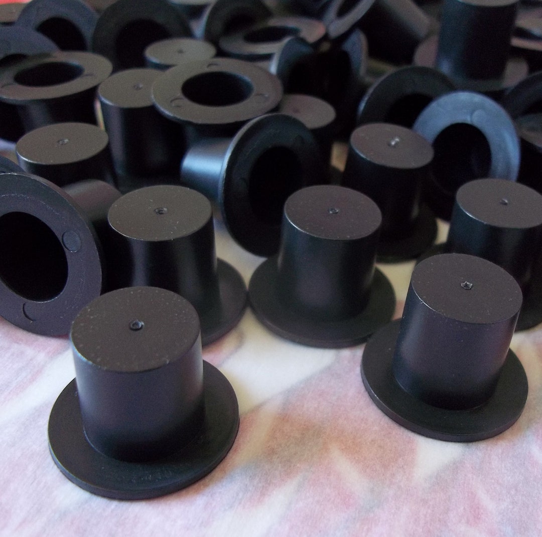 One Dozen / Plastic Top Hats / Black / Doll Parts / Assemblage - Etsy