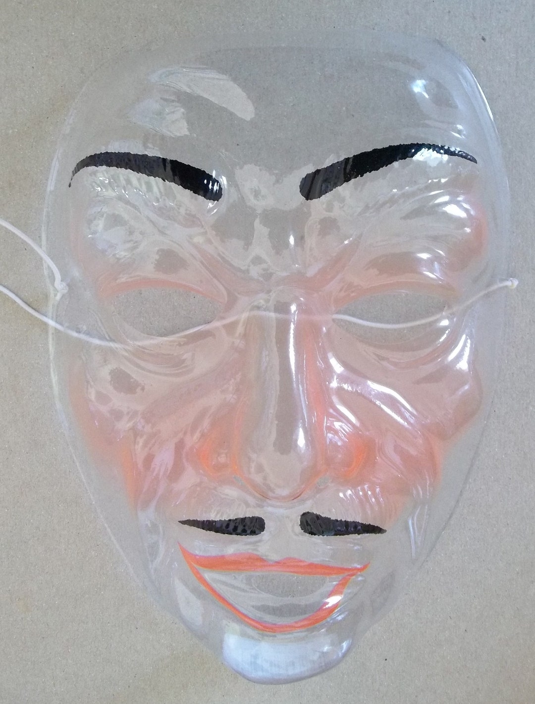 Halloween / Transparent Mask / Fun-world / Full Face / 1990s - Etsy