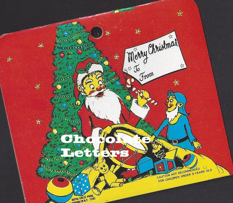 Vintage / Christmas Stocking Header Card & Mesh Stocking / Stocking ...