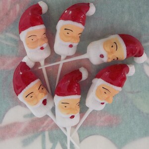 Vintage / Santa Claus Head / Cupcake Picks / Six Items / Kitschy / Deep ...