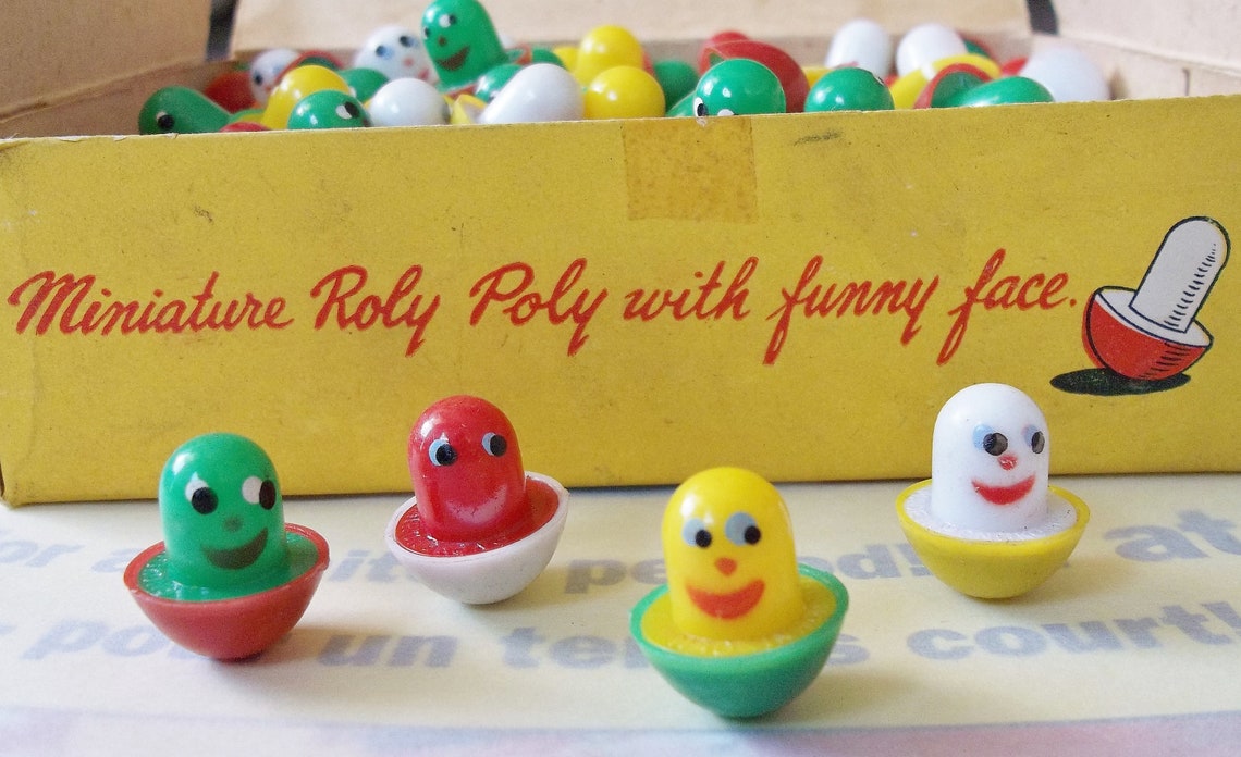 Eight Items / Vintage Miniature Roly Poly With Funny Face Toys - Etsy