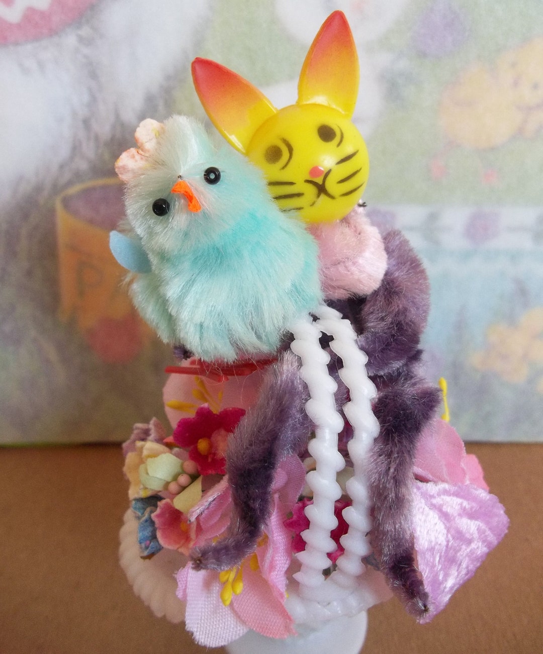 Handmade / Bump Chenille Easter Bunny Rabbit Figure / One Item ...