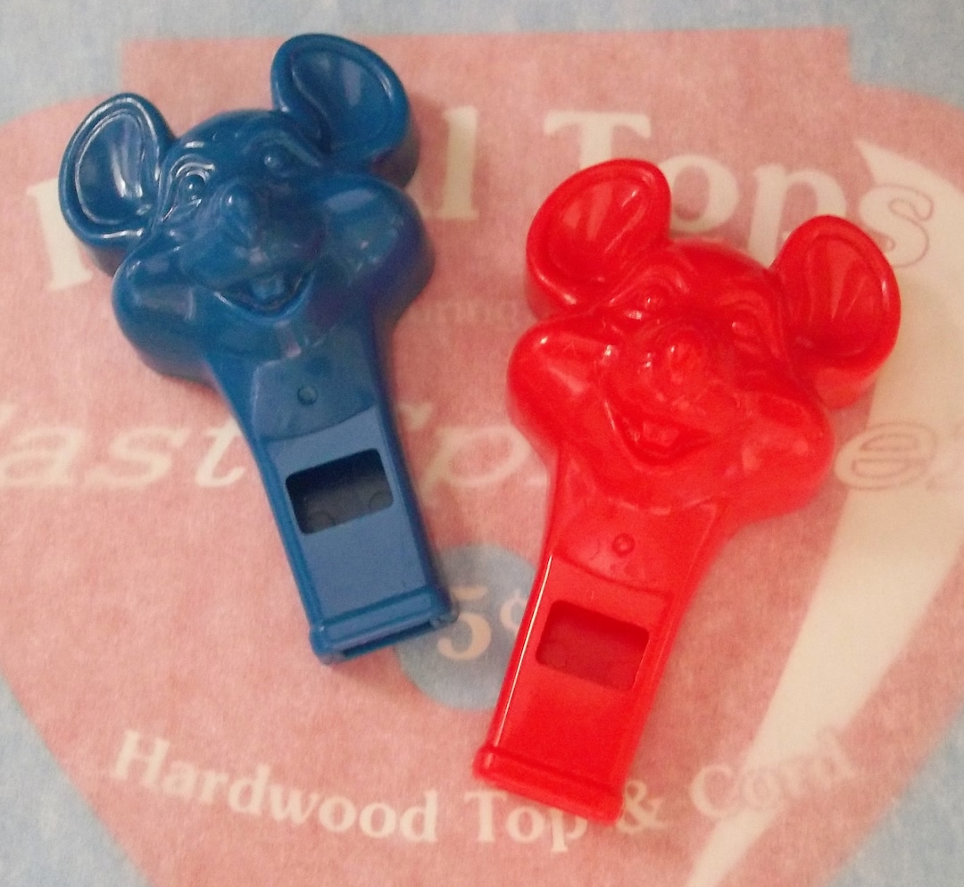 Two Items / Vintage / Chuck E. Cheese Plastic Prize Toy Whistles / Red ...
