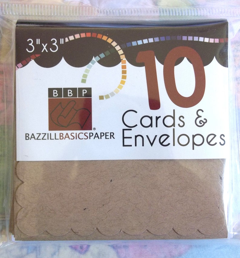 Bazzill Basics Paper / 3 X 3 / Cards & Envelopes / One Package / Kraft ...