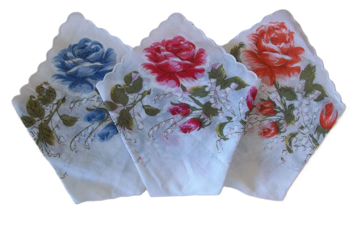 Three Items / Vintage Handkerchiefs Pockets / With Embellishments - Etsy