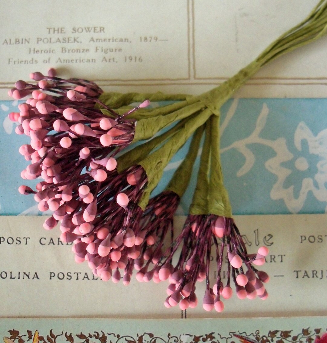 Floral Pips-peps Flower Centers / Vintage Millinery / Matte Plum With ...