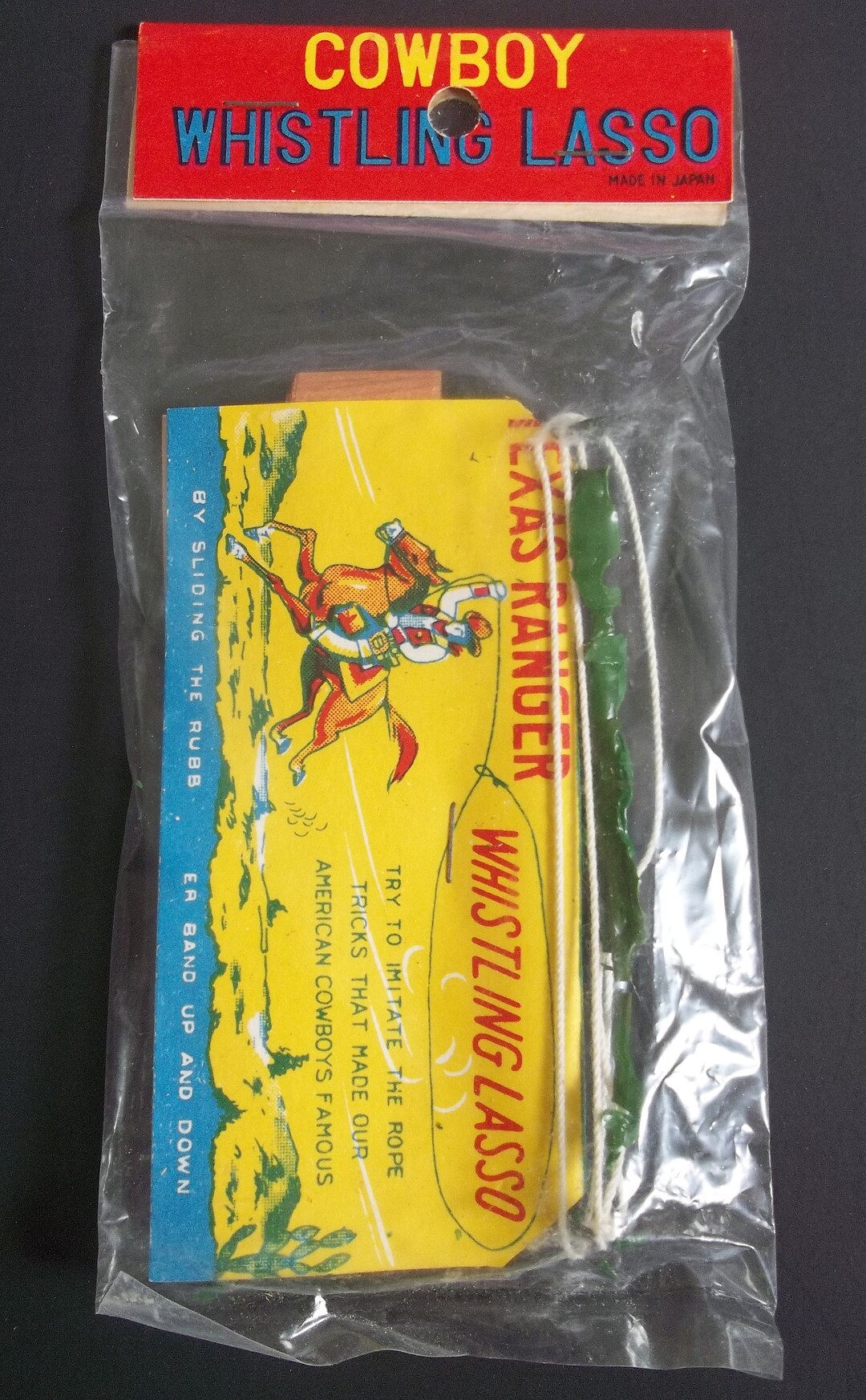 Vintage / Cowboy Whistling Lasso Toy / Dime Store Collectible / Made in ...