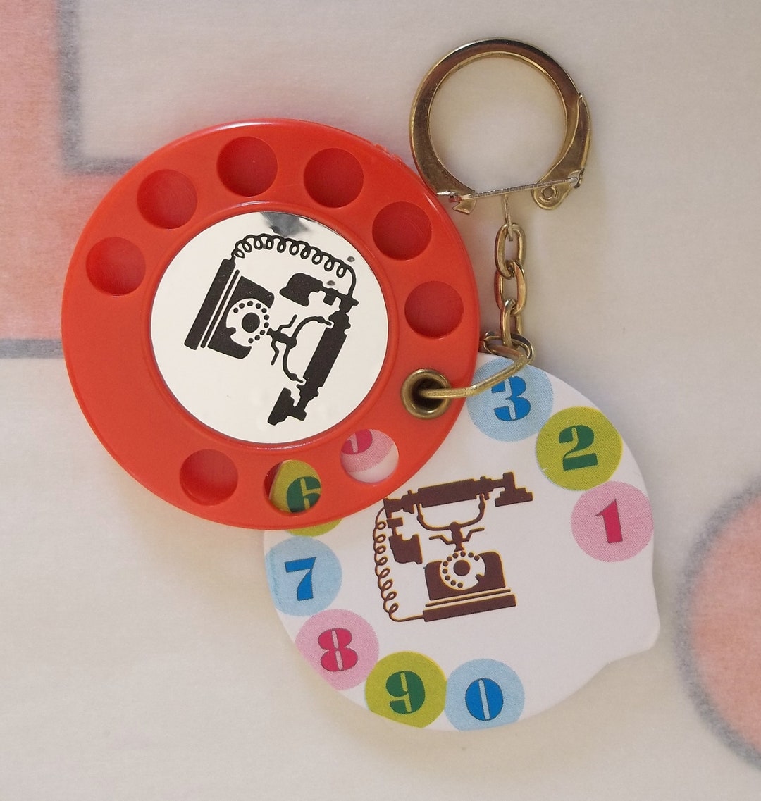 Vintage Rotary Telephone Keychain: 1960s Plastic Dial, Miniature ...