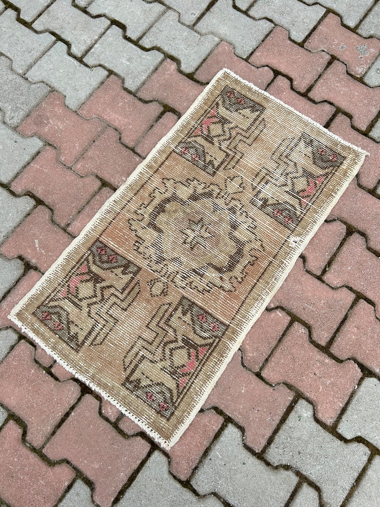 2x3 Vintage Turkish Rug, Authentic 1.6x2.9 Ft Bohemian Wool Rug ...
