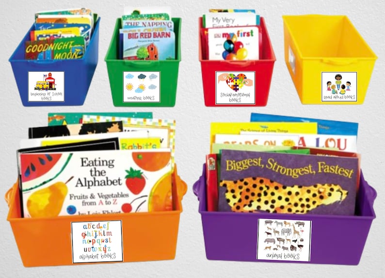 Classroom Book Bin Labels, Classroom Organization, Book Organization ...
