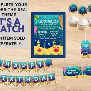 Editable Under the Sea Hang Tag, Ocean Animals Favor Tags, Ocean & Sea ...